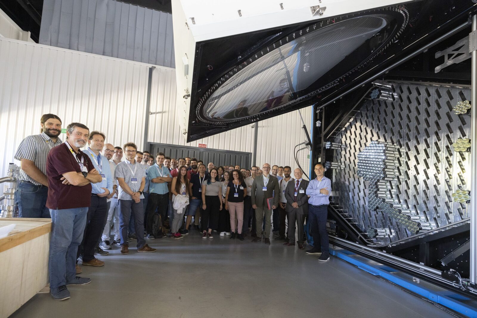 Participants of "CTA Spanish Day" next to the camera of one of the ...